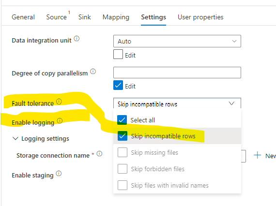 Data Factory Copy Data function dropping records - Microsoft Q&A