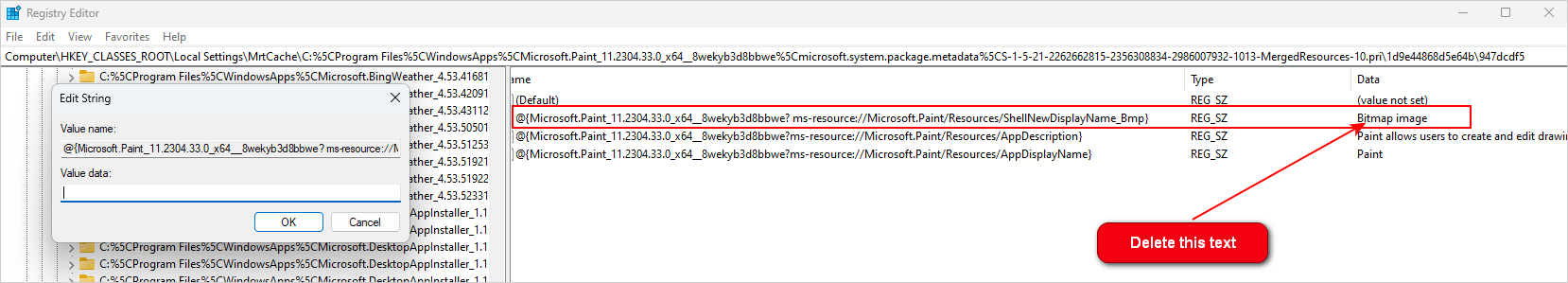 How to remove 'Bitmap image' from 'New' context menu in Windows 11? - Microsoft Q&A