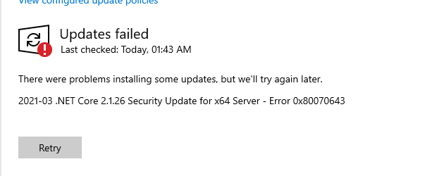 Error 0x80070643 Failed To Execute Msi Package When 49 Off