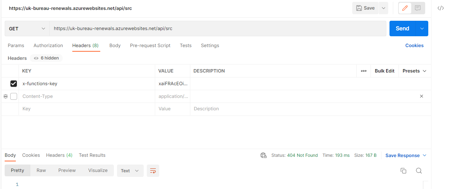 Unable to call Azure function - Microsoft Q&A