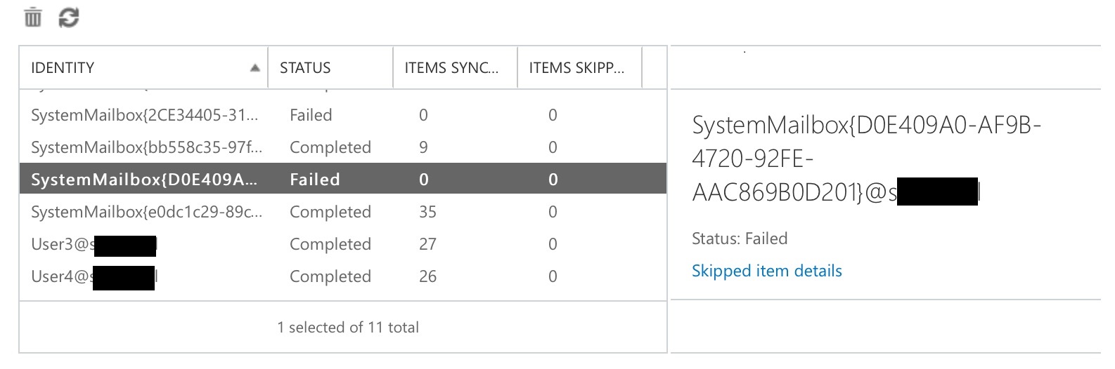 Migration failed exchange systemMailboxes - Microsoft Q&A