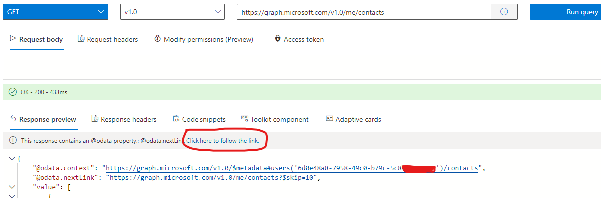 NextLink Paging is giving Bad request - Microsoft Q&A
