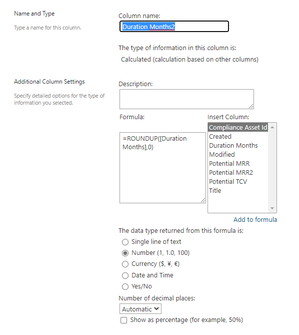 Hi Guys Need Help In Calculation Column In Sharepoint Microsoft Qanda 7553