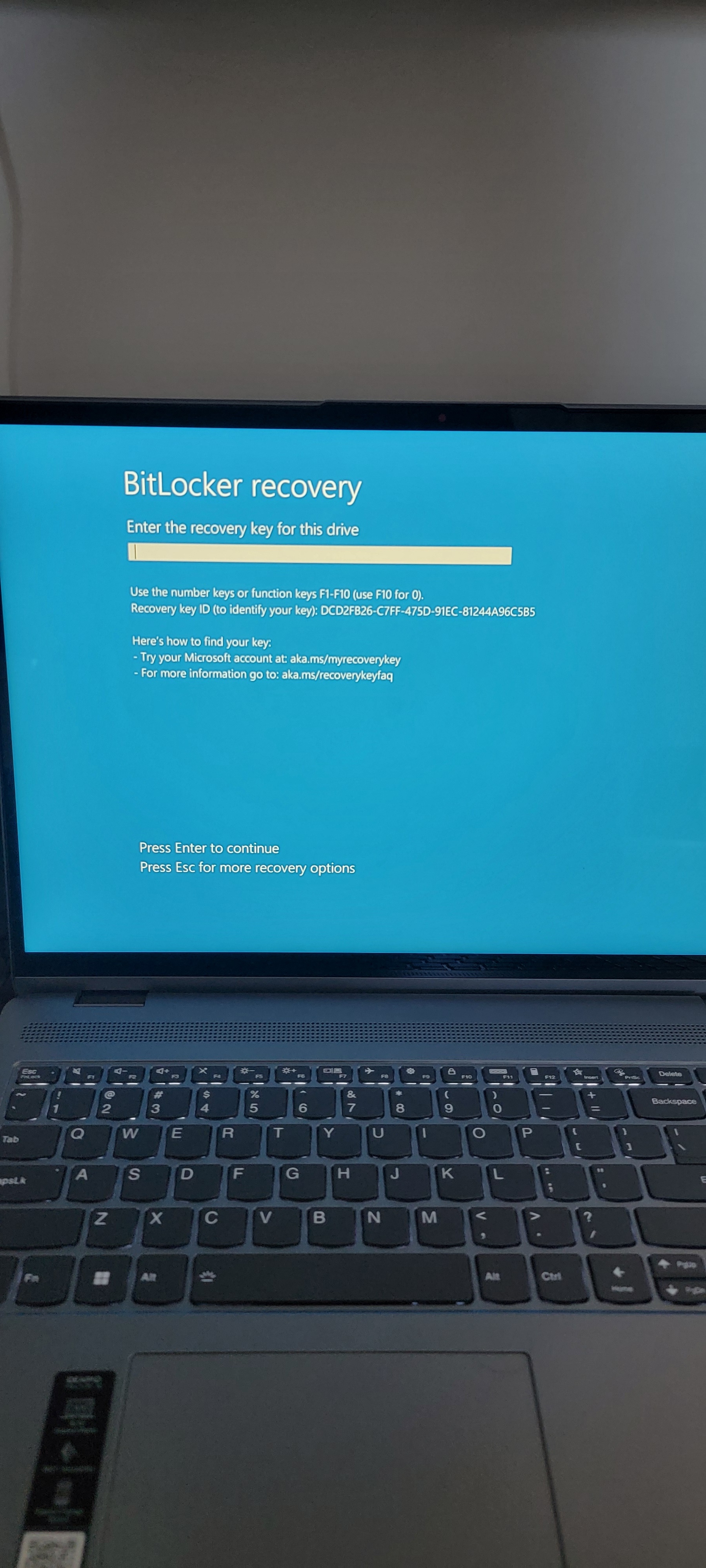 Bitlocker has locked me out of my PC - Microsoft Q&A