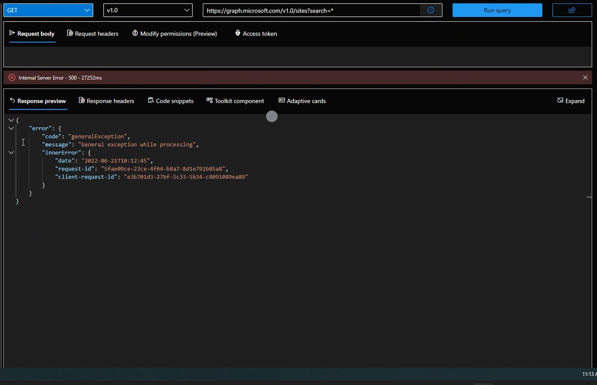 Get Sites On Graph Does Not Work Microsoft Qanda