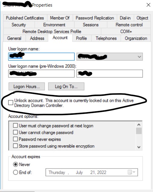 Active Directory Show Locked Ad Account As Disable User Instead Of