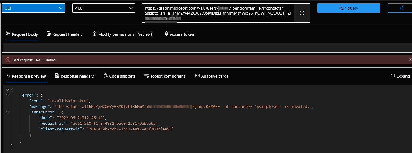 NextLink Paging is giving Bad request - Microsoft Q&A