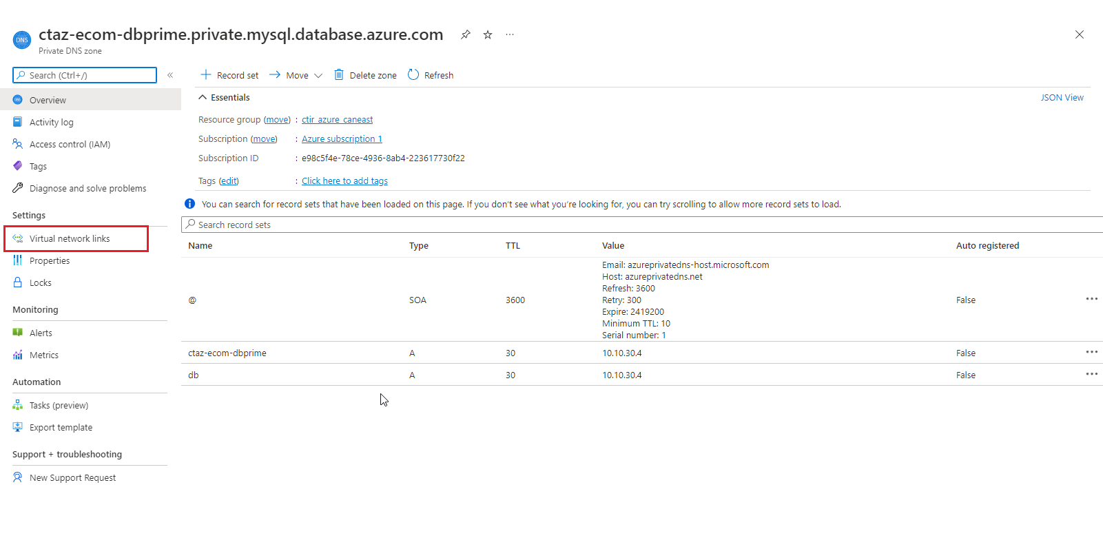 Unable To Ping Fqdn Of Mysql Service From Server On Different Subnets But Same Vnet Microsoft Qanda