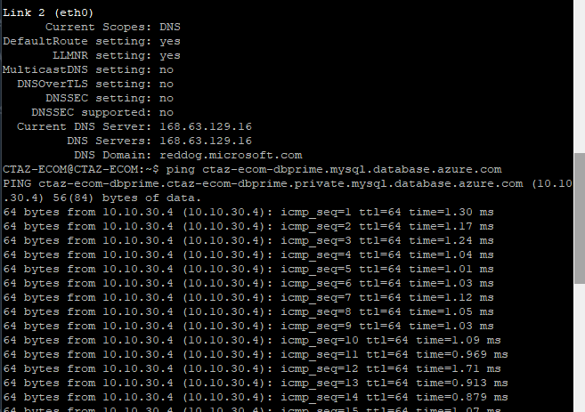 Unable To Ping Fqdn Of Mysql Service From Server On Different Subnets But Same Vnet Microsoft Qanda