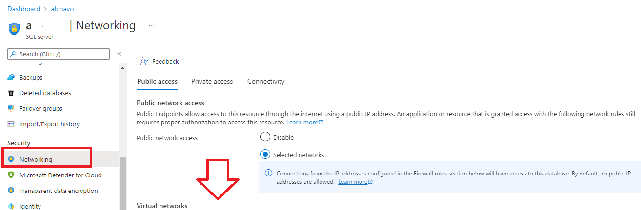 Not finding optionn Firewall and network security for the SQL server I ...
