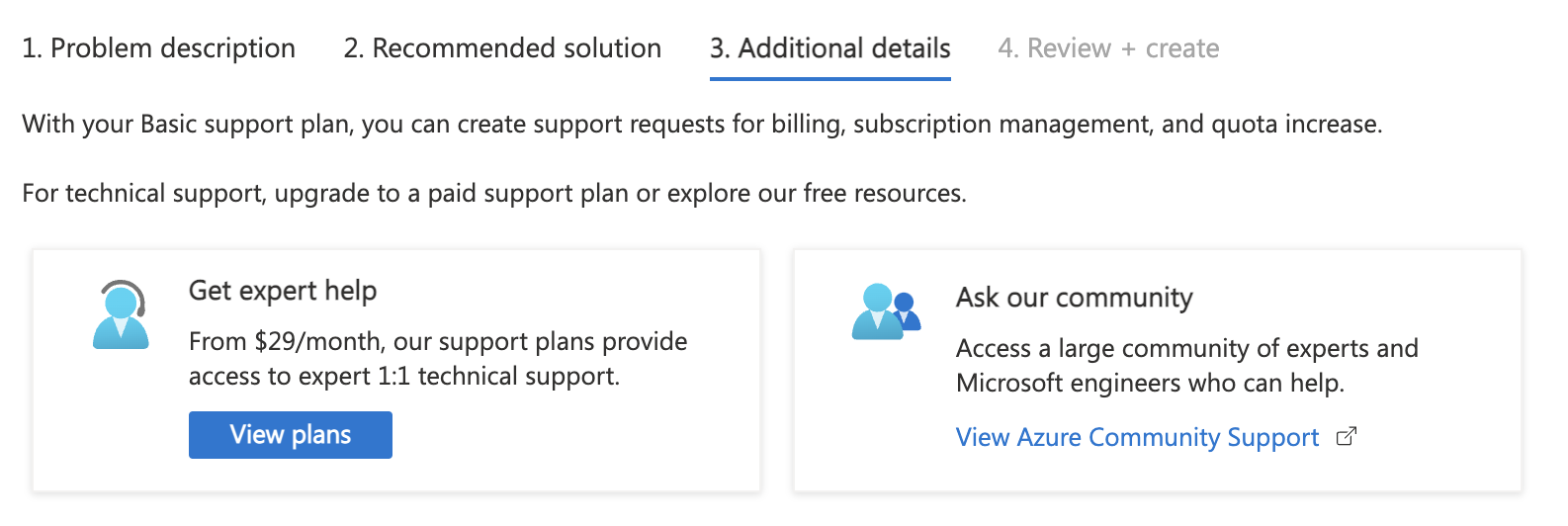 Can't upgrade support plan - Microsoft Q&A