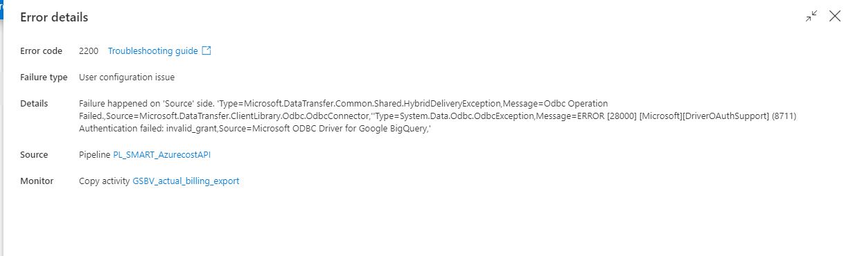 Actually i got the error in adf with the following error,can you please ...