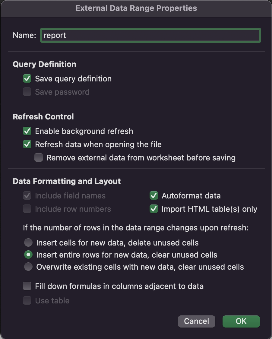 Unable To Use Web Queries To Import Into Excel Tables Microsoft Qanda