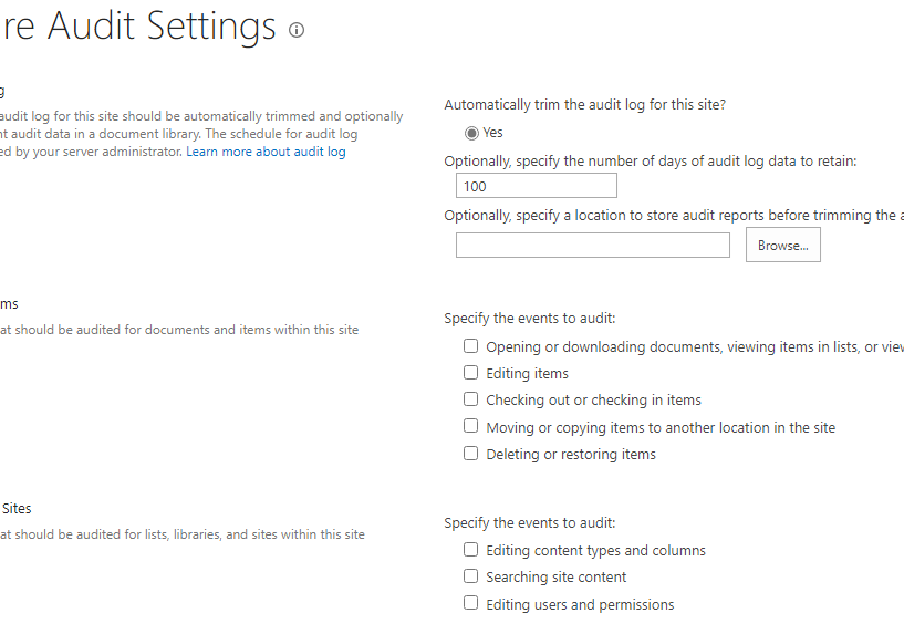 Extend logs for SharePoint on-premsies and Online more than 9 days ...
