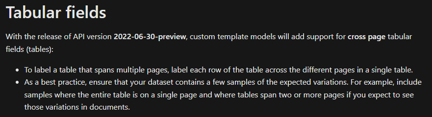 Multi page tables - Microsoft Q&A