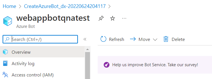 Not able to create WEB APP BOT, This error is coming - ServiceError ...
