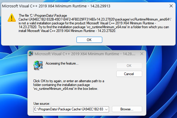 Microsoft Visual C++ problem while Installing VMware - Microsoft Q&A
