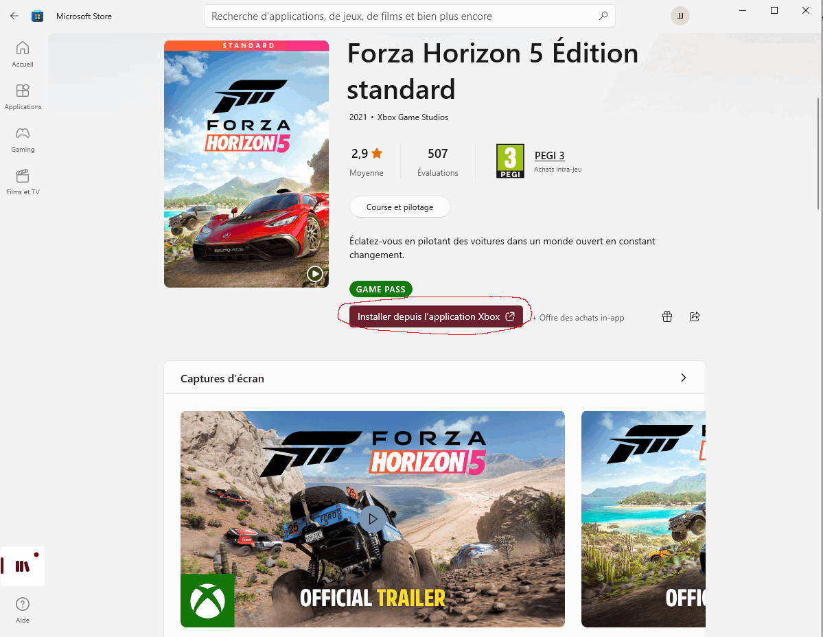 Installation impossible Forza Horizon 5 - Microsoft Q&A
