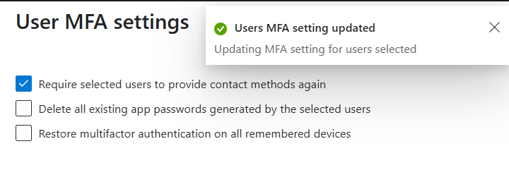 Can't Reset Force Reset MFA by Admin - Microsoft Q&A