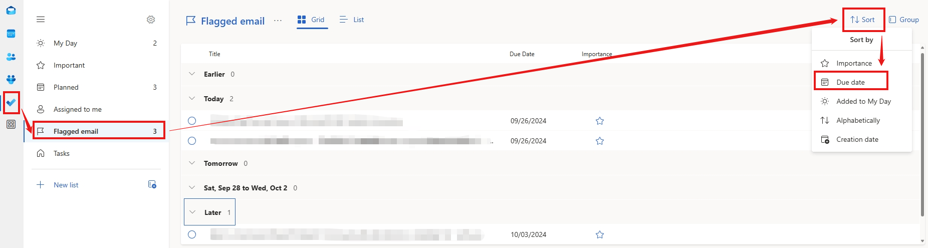 **Sort Flagged Emails by Due Date? - Microsoft Q&A