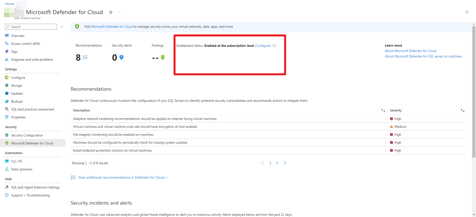 Sql Server Defender For Sql Server Configuration Issues Status Not
