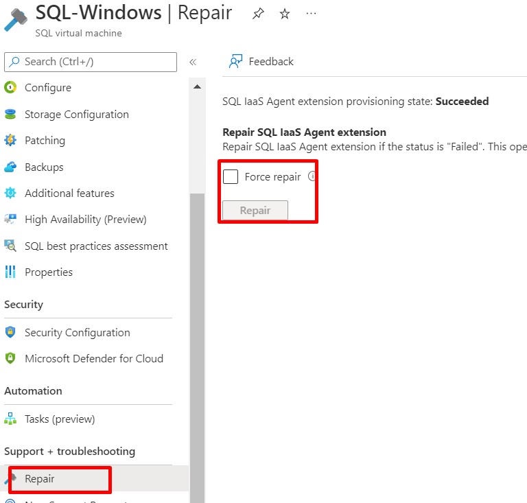 Unable to Manage the SQL VM - Microsoft Q&A