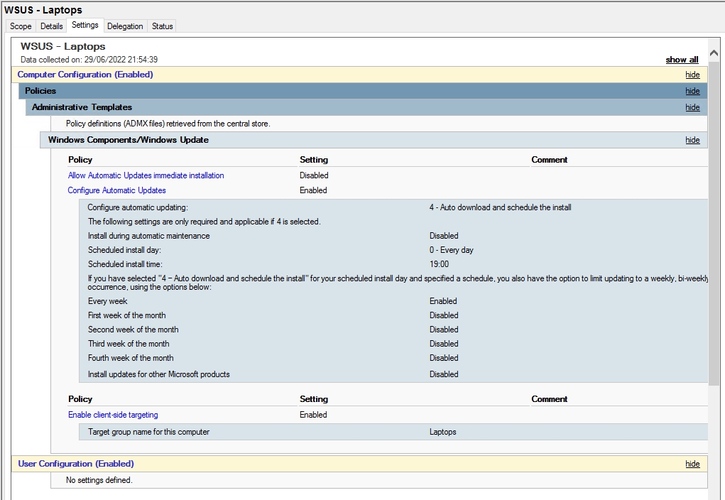 Hi Team, I deployed a WSUS in a Windows Server 2019. I established the ...