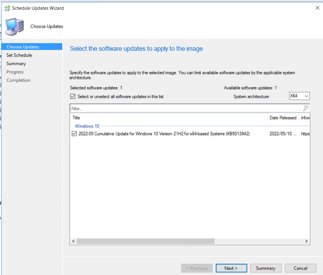 Scheduled Software Cumulate windows Update Applied to image but did ...