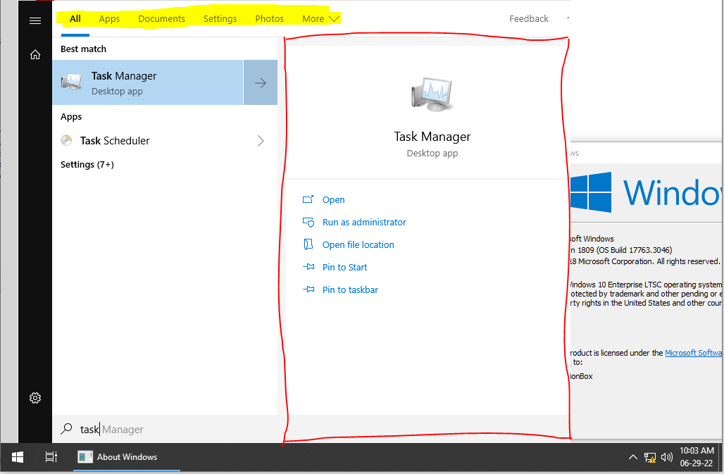 Start menu type to search results appearance - Microsoft Q&A