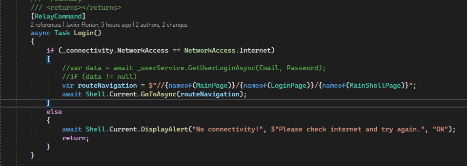 Net Maui Problem Navigating To Shellpage With Tabbar From To Contentpage Loginpage