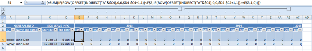How to calculate how many days fall into each month between two dates ...