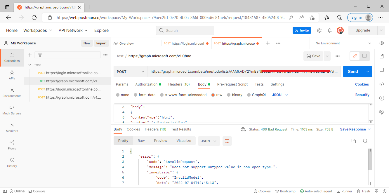 Error While Creating Task Does Not Support Untyped Value In Non Open Type Microsoft Qanda