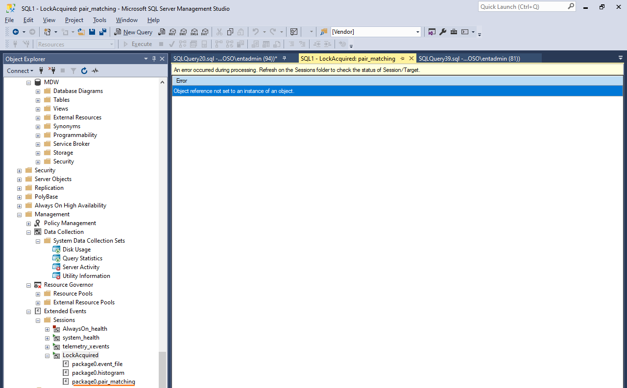 Extended Events Issue - Microsoft Q&A