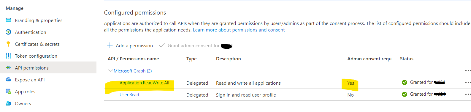 User assigned roles required for application: addPassword - Microsoft Q&A