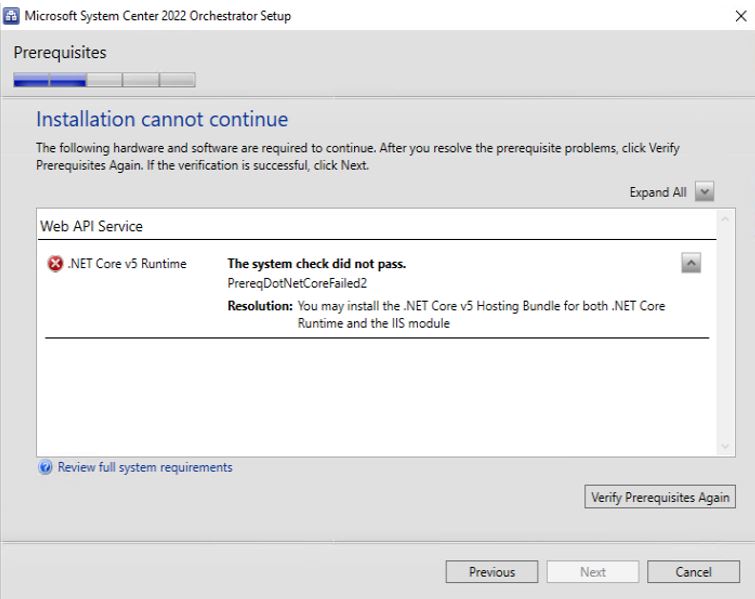 Unable To Install System Center Orchestrator 2022 Database Configuration Fails Microsoft Qanda