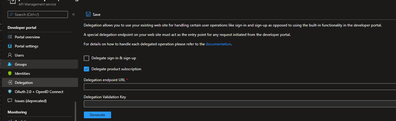 How to use Delegation url in Azure API management - Microsoft Q&A