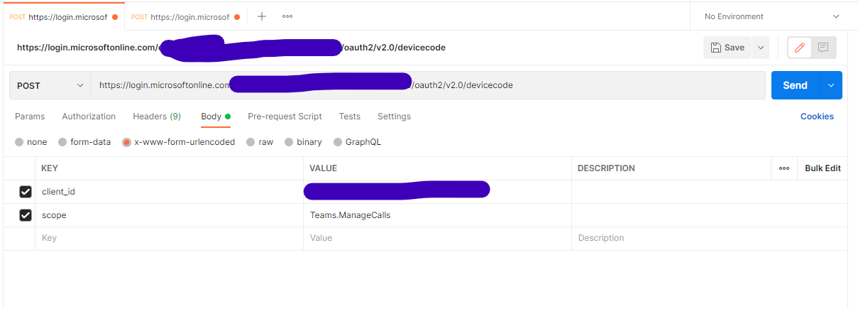 The application asked for scope 'Teams.ManageCalls' that doesn't exist on the resource ...