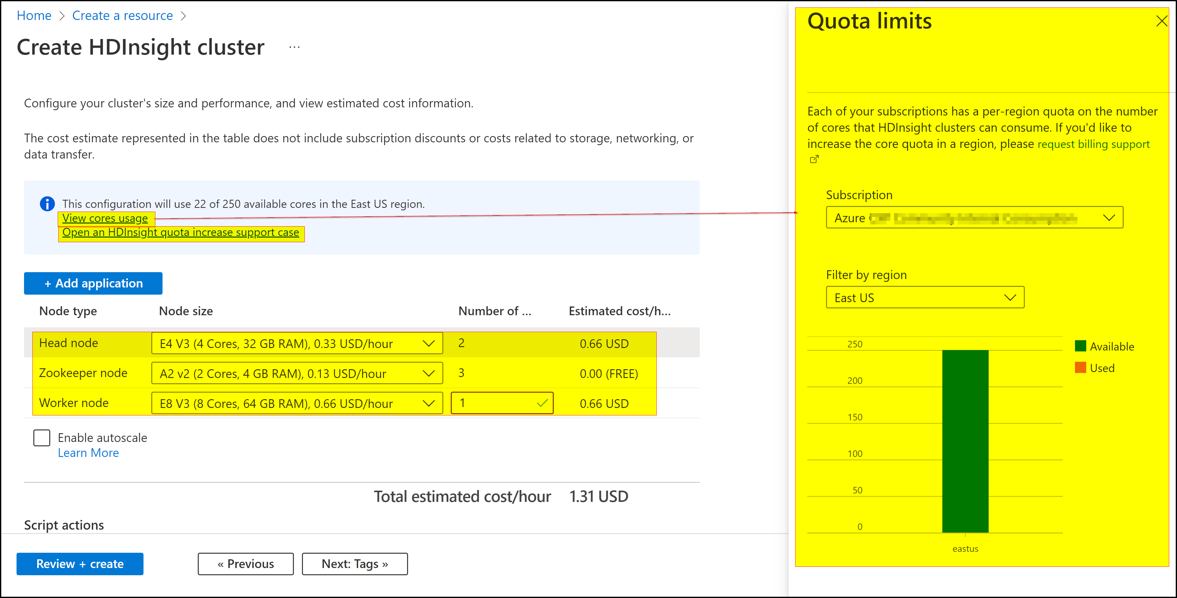 Hdinsight Cluster Creation Error On Configurationpricing Microsoft Qanda