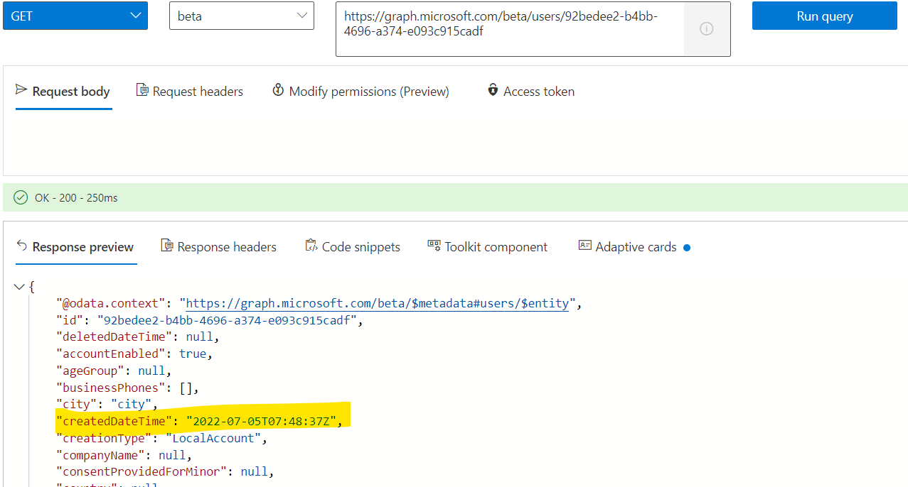 Get register date of Azure B2C user - Microsoft Q&A