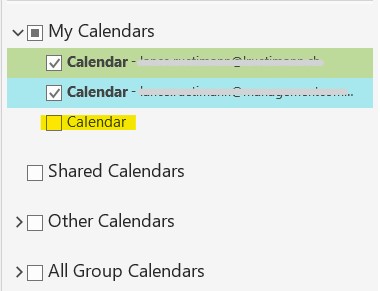 Calendar cannot be deleted and is unavailable. Properties cannot be ...