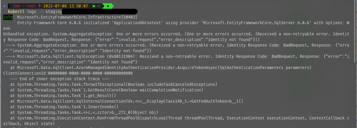 How To Connect Aks Generated Umi To Azure Sql Database Microsoft Qanda 5165