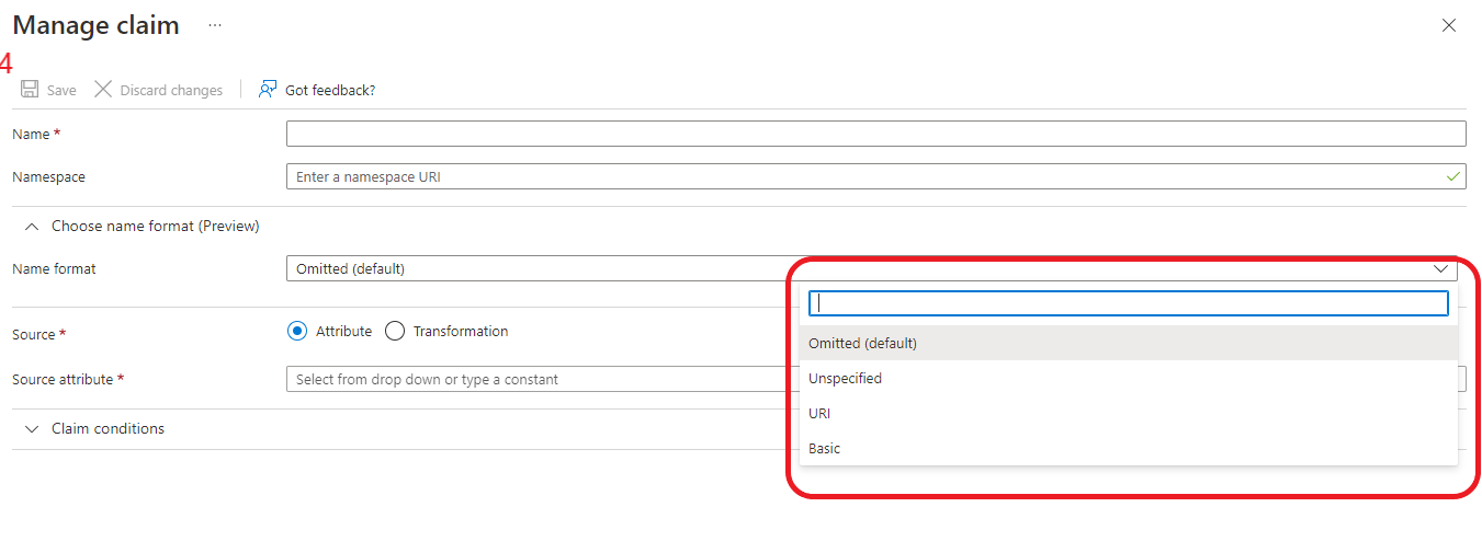 In Azure Ad Enterprise Applications Sso In Attributes And Claims New Preview Feature Choose
