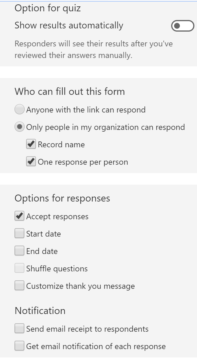 Shuffle question settings - Microsoft Q&A