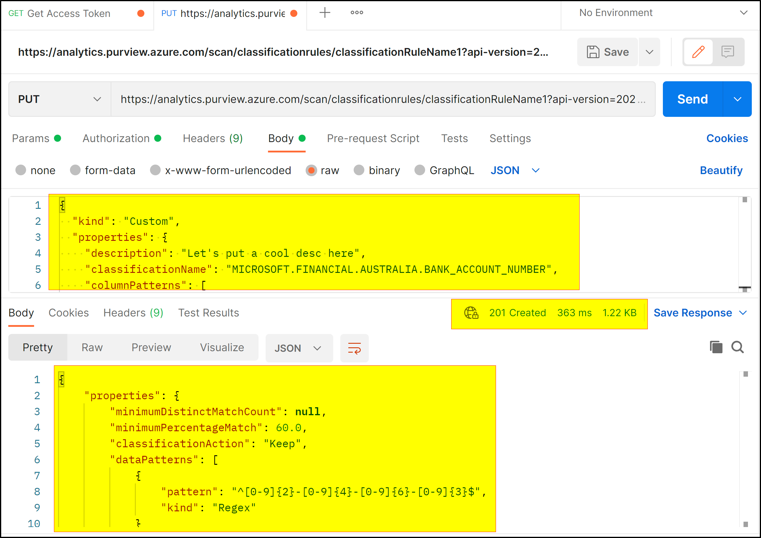 Create Dictionary classification rules in Azure Purview using Purview Rest API - Microsoft Q&A