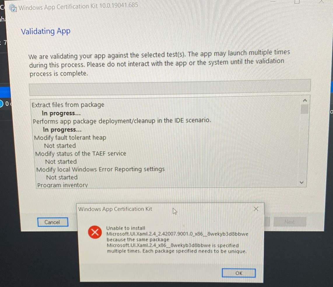 Unable To Validate Uwp Application For Microsoft Store Microsoft Qanda