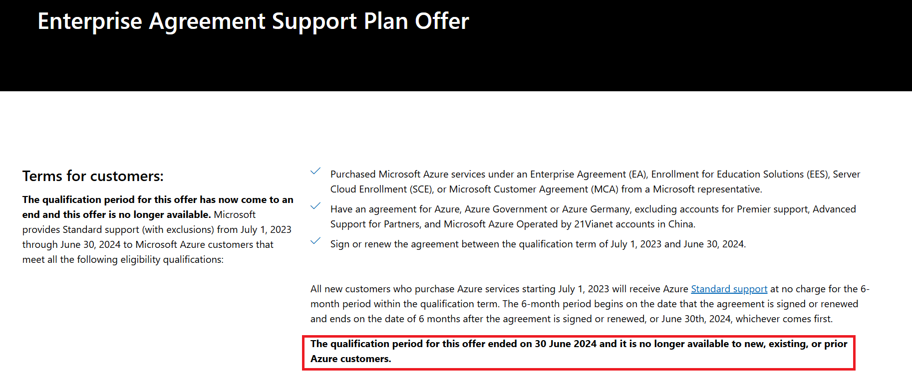 I cannot purchase additional support because my Enterprise Agreement ...
