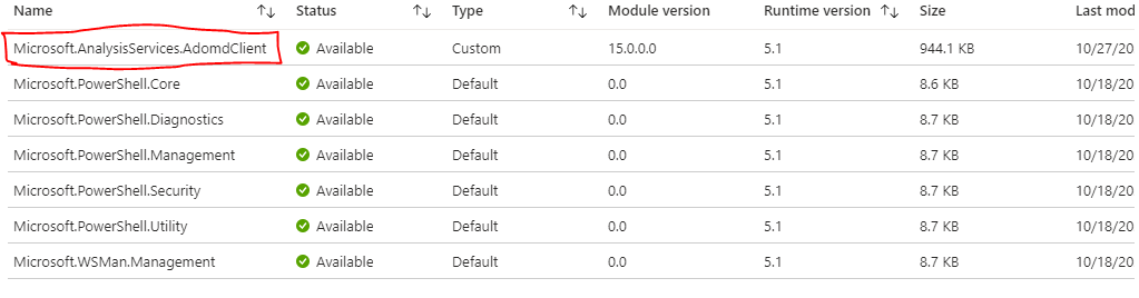 How To Use Adomd In Azure Automation Powershell Runbook Microsoft Qanda