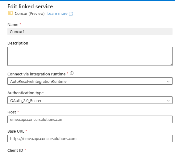 Como configurar el conector de Concur? - Microsoft Q&A