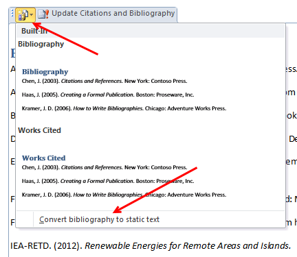How to convert all citations into static citations? - Microsoft Q&A