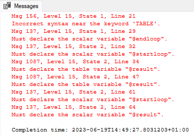 Synapse - Loop through values in temp table joining with external table, then to append the ...